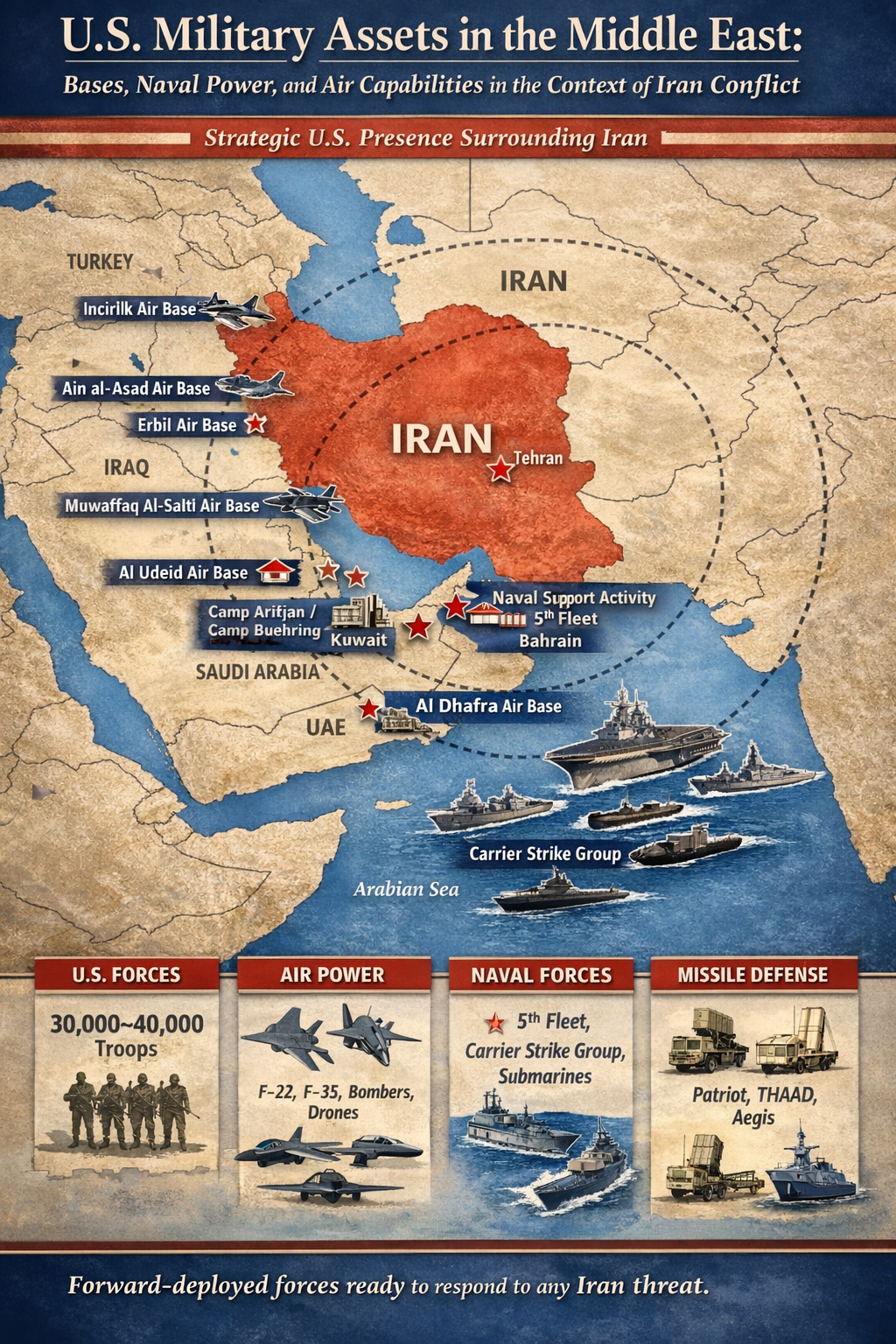 U.S. Military Assets in the Middle East: Bases, Naval Power, and Air ...